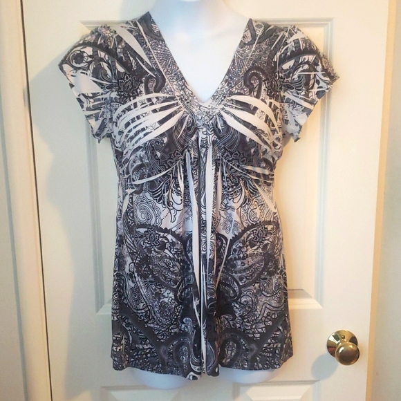 ONE WORLD | Tops | One World Womens Size Large Flutter Sleeve Top ...